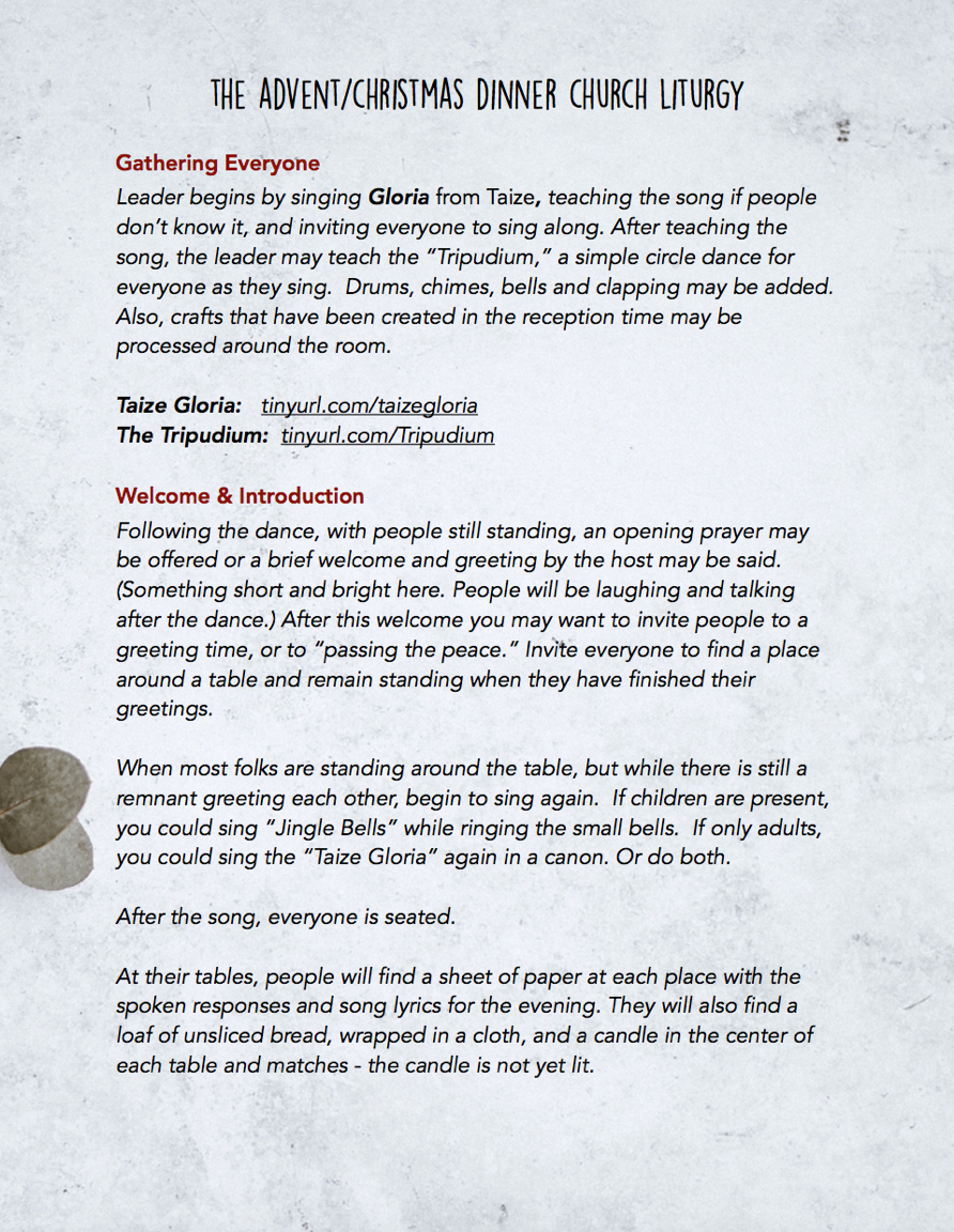 Advent/Christmas Dinner Church - Liturgy & Music Download